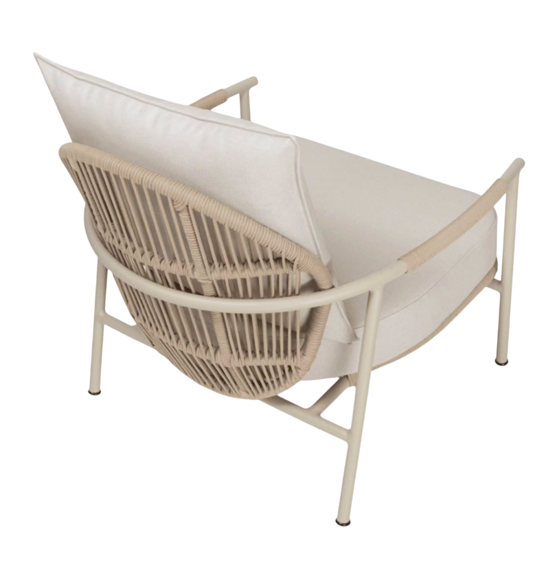 Poltrona Bepop Estofada Alumínio Cor Cinza Corda Náutica Cor Rami ...