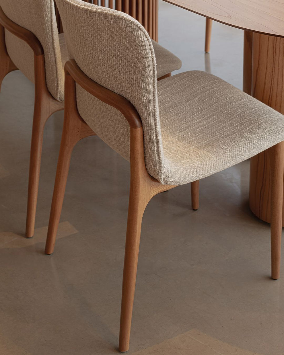 Ginga Chair Natural Cinnamon Wood Upholstered Backrest and Seat Fabric ...