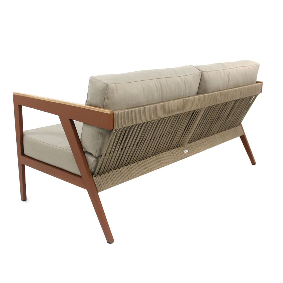 Sofá Flex Alumínio Cor Marrom Mesclado Corda Tricotada Cor Rami Encost ...