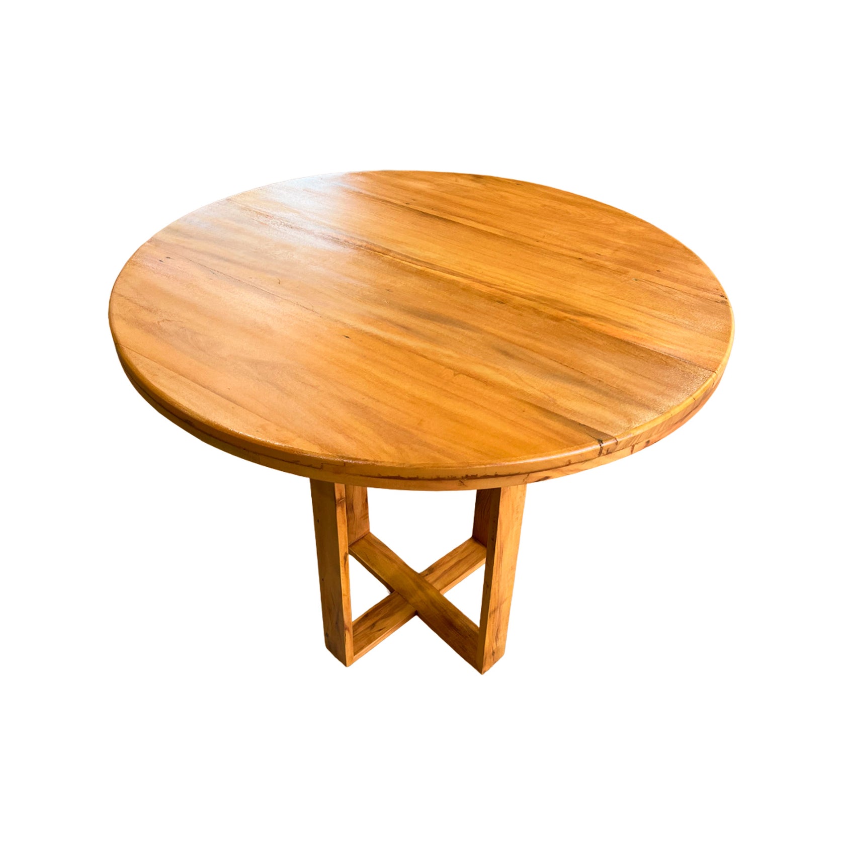 Mesa de Jantar Redonda 100cm Base Kobe Madeira Maciça - 4 Lugares ...